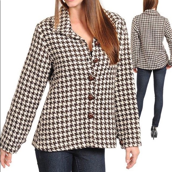Jackets & Coats | Houndstooth Jacket | Poshmark